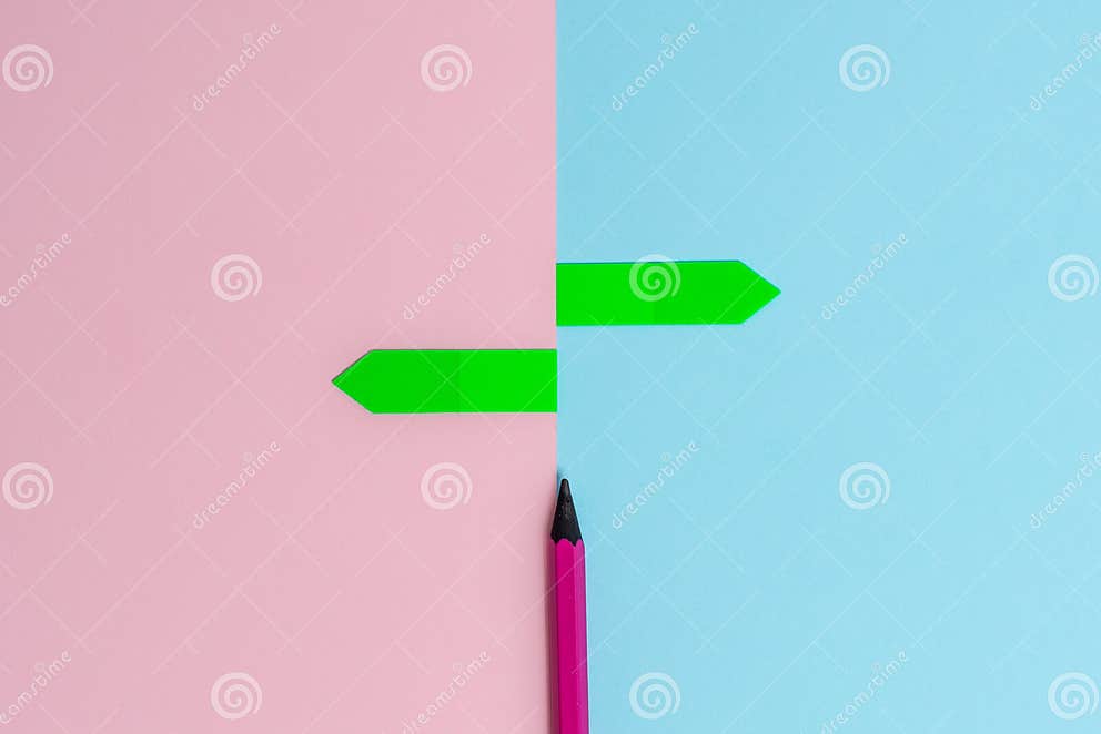 Comparison of Two Objects Blocks Pencils Sticker Notes Facing Inward ...