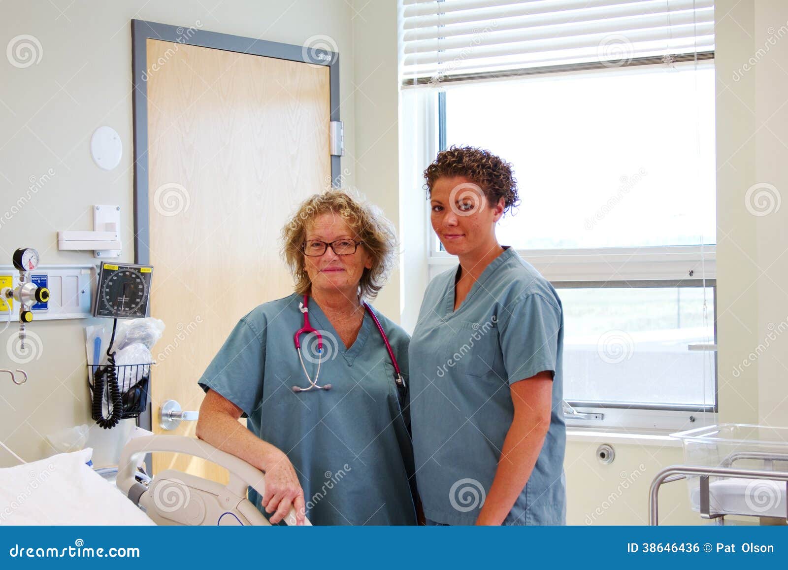 Two obstetric nurses stock photo. Image of service, baby - 38646436