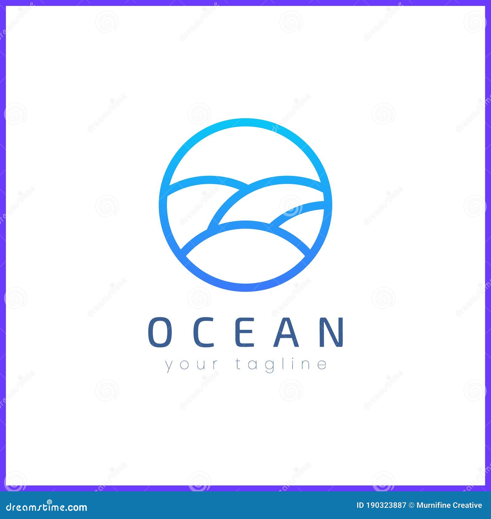 Two Ocean Waves in a Circle. Stock Vector - Illustration of clean ...