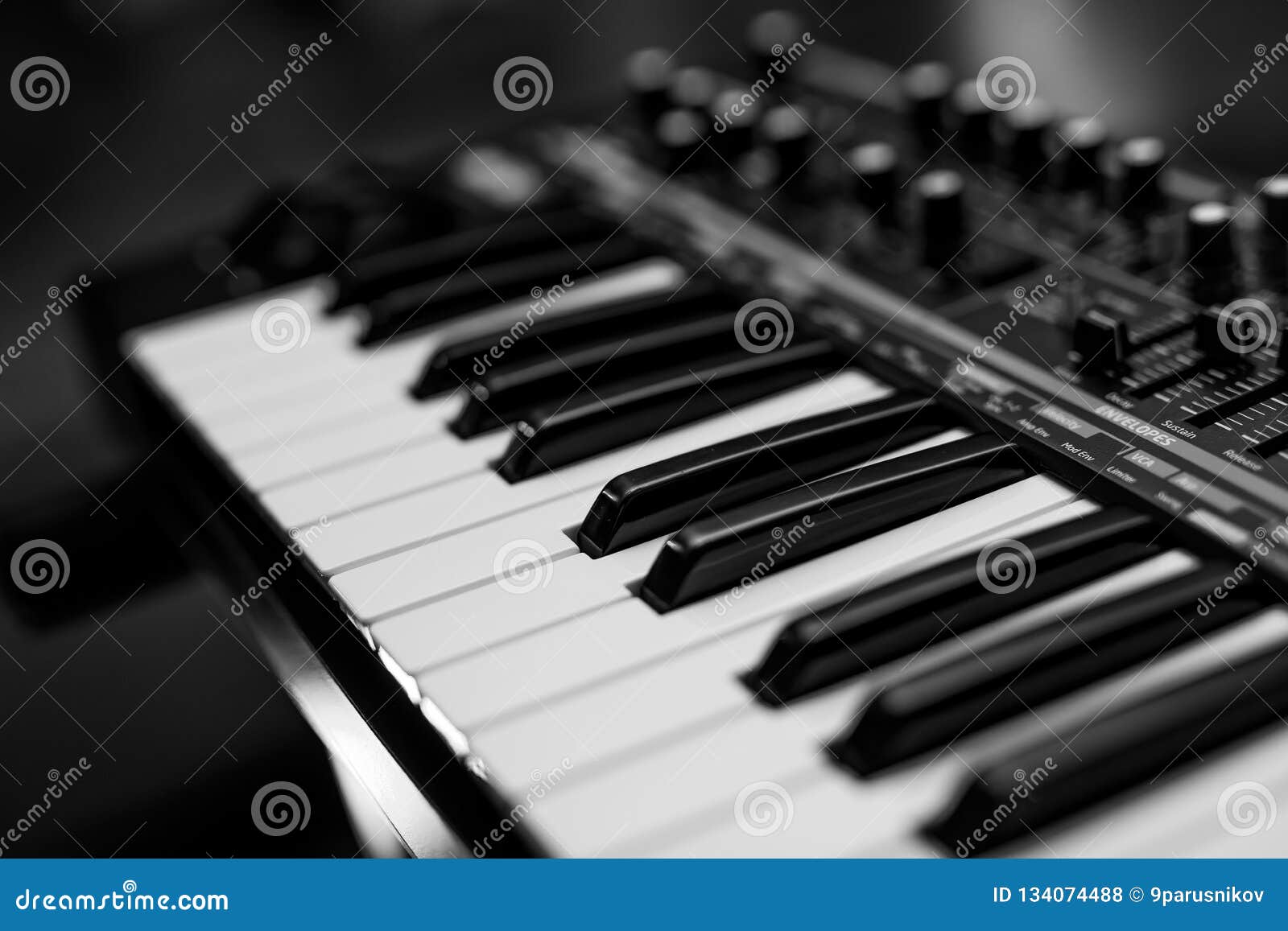Octaves, White And Black Keys On A Piano Or Grand Piano. Green Deck ...