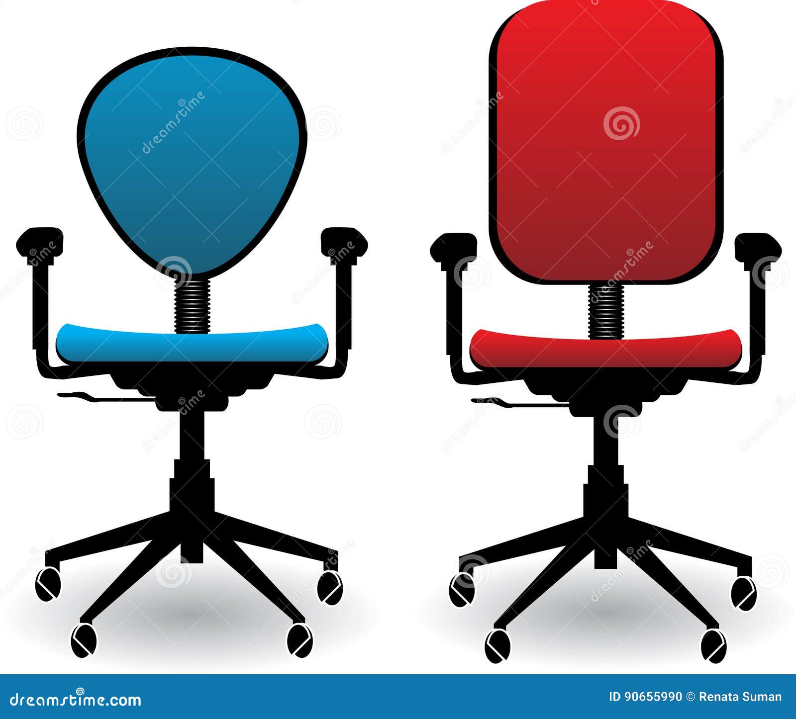 Two Office chairs stock vector. Illustration of elegance - 90655990