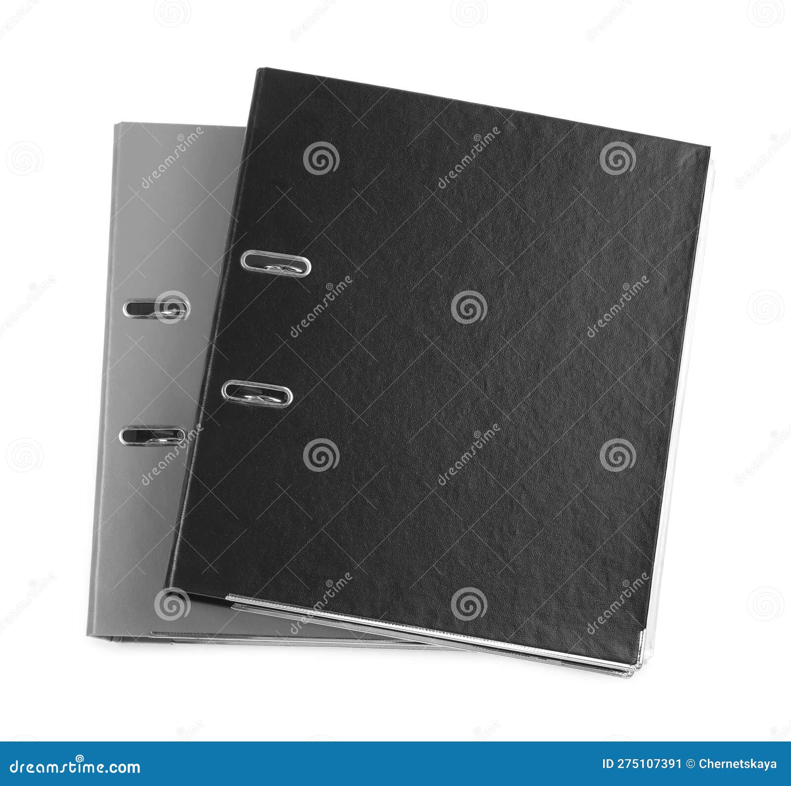 Two Office Folders Isolated on White, Top View Stock Image - Image of ...