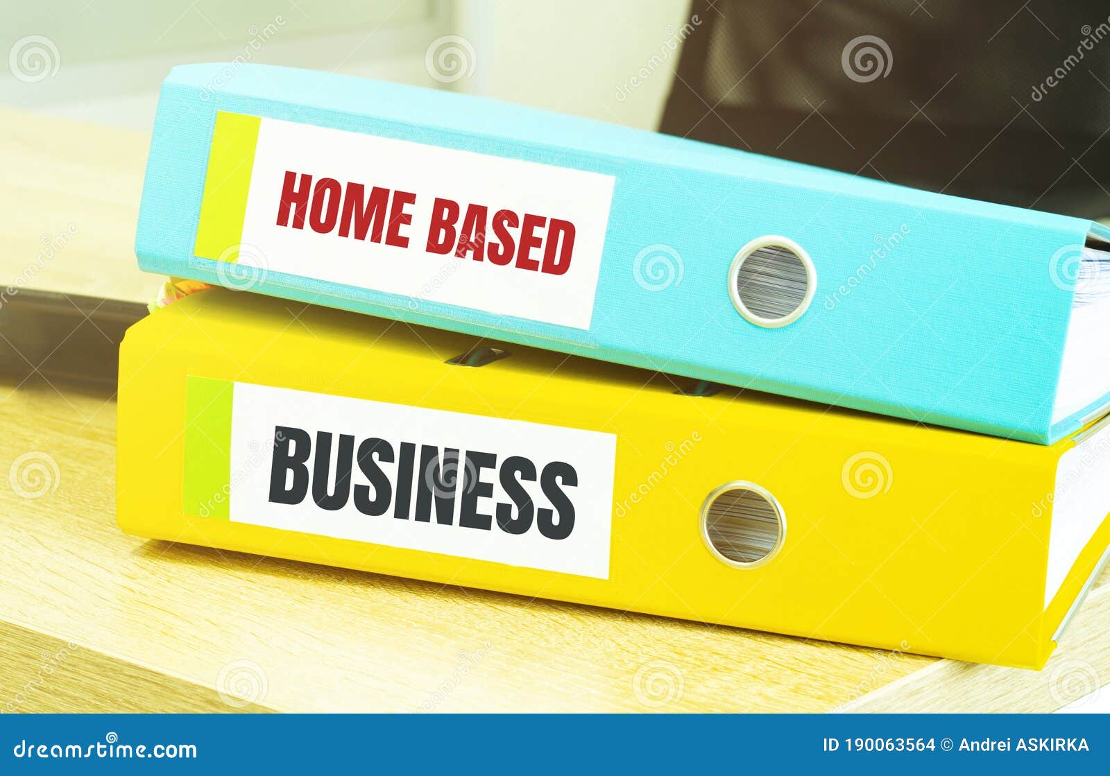Two Office Folders with Text Home Based Business Stock Photo - Image of ...
