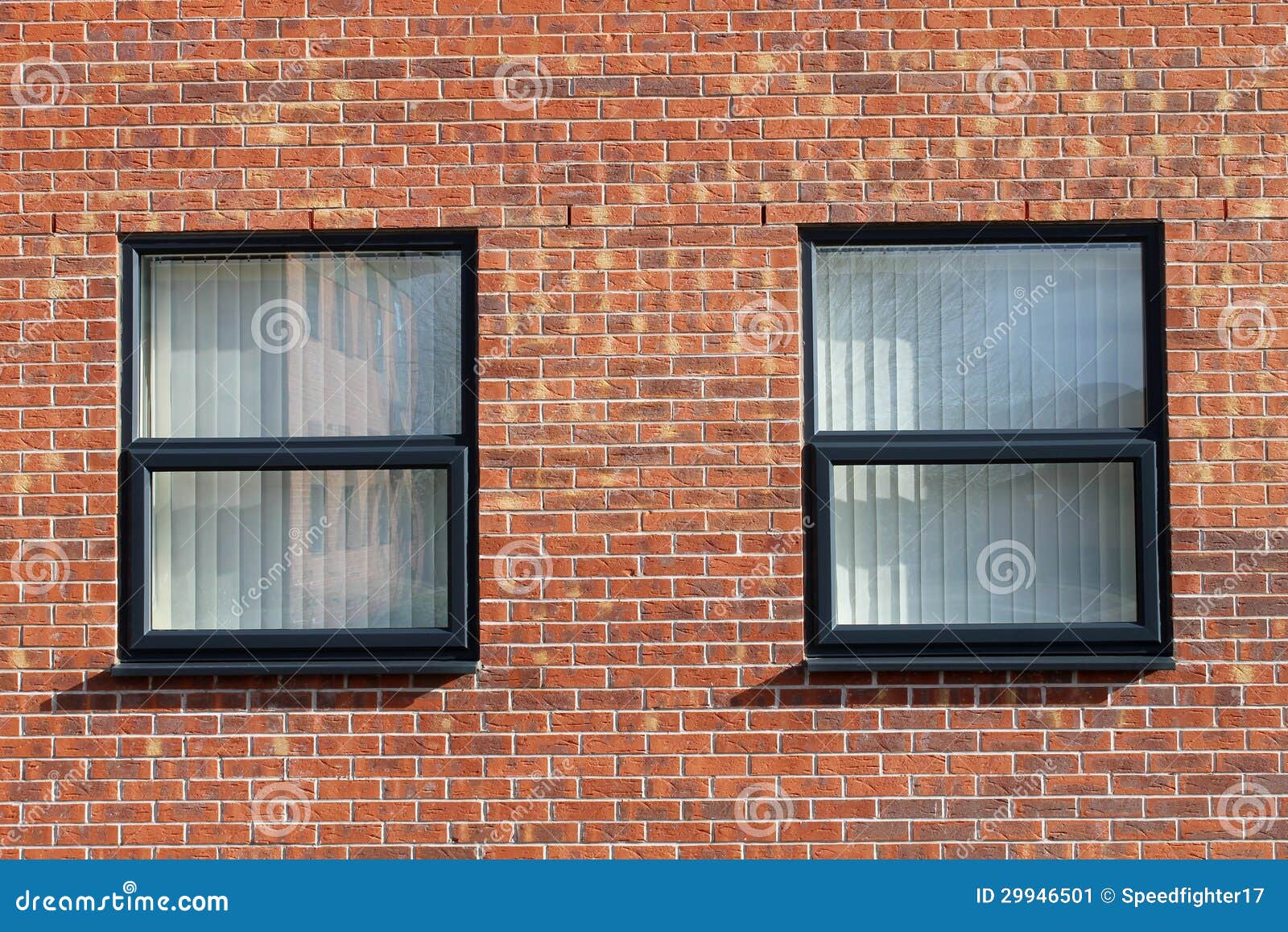 Office Windows in Brick Building Stock Image - Image of windows ...