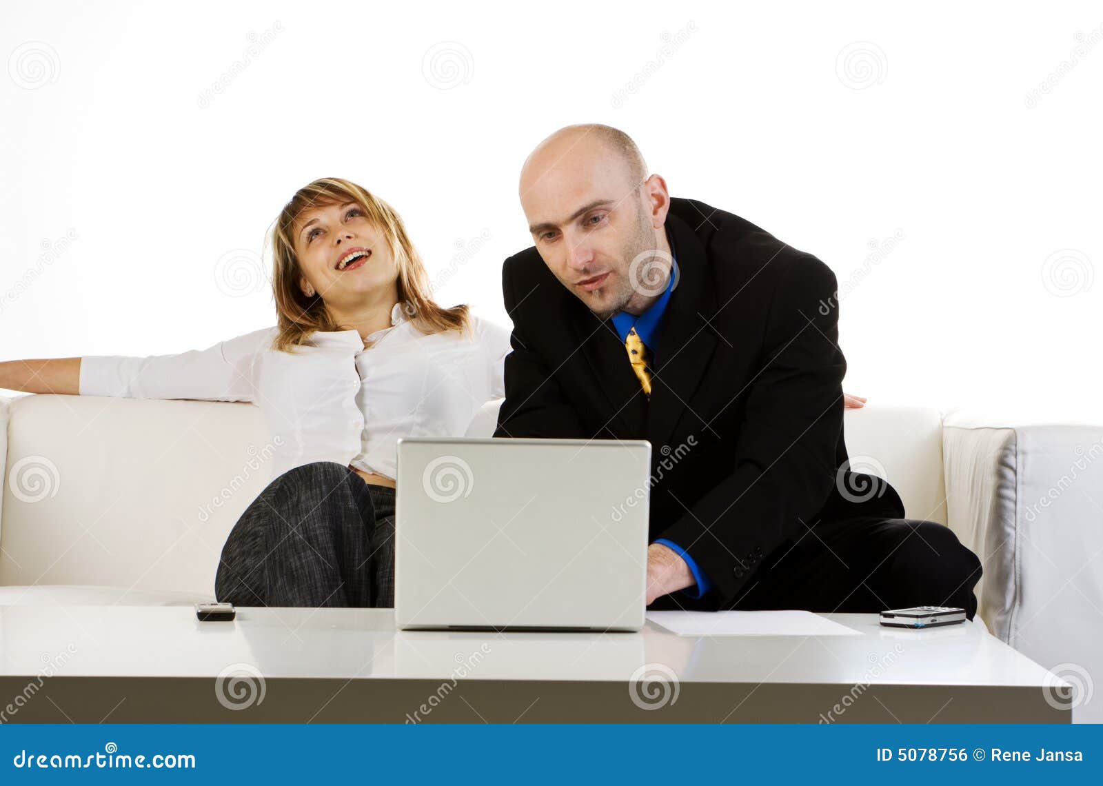 Two Office Workers stock photo. Image of business, couple - 5078756