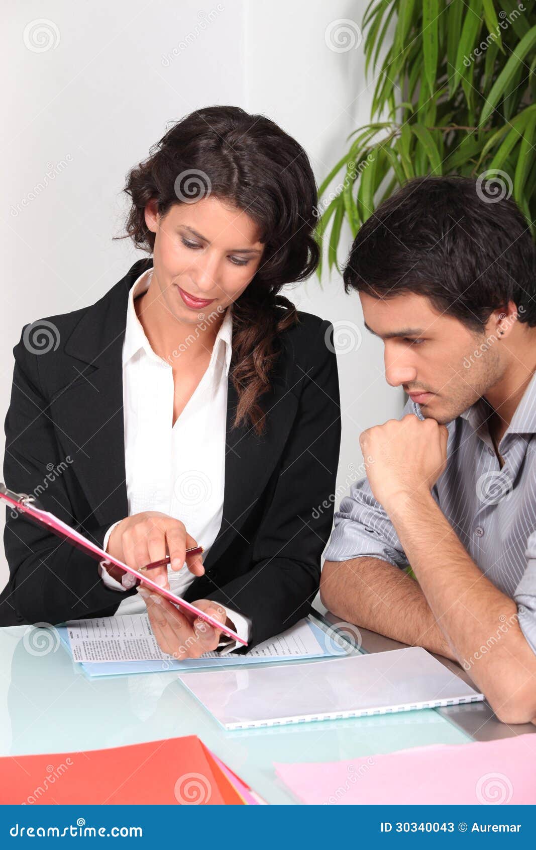 Two office workers stock image. Image of meeting, plan - 30340043
