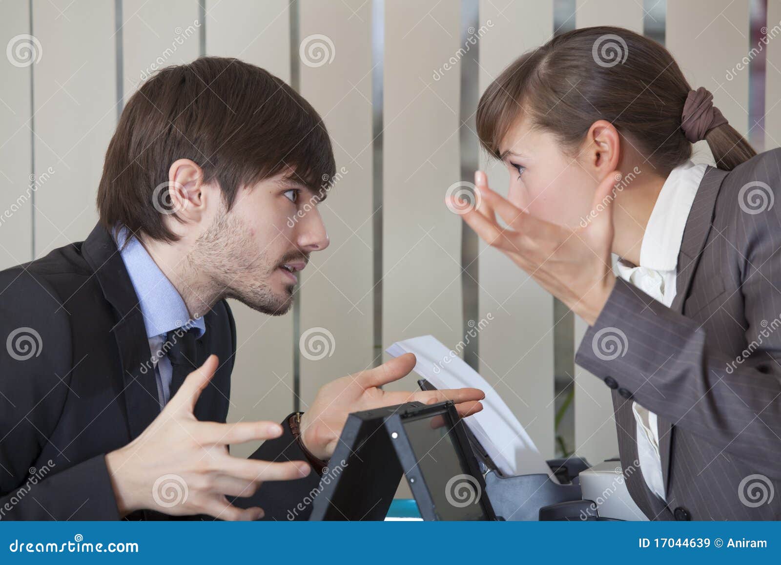 Two Office Workers in Conflict Stock Image - Image of employer ...
