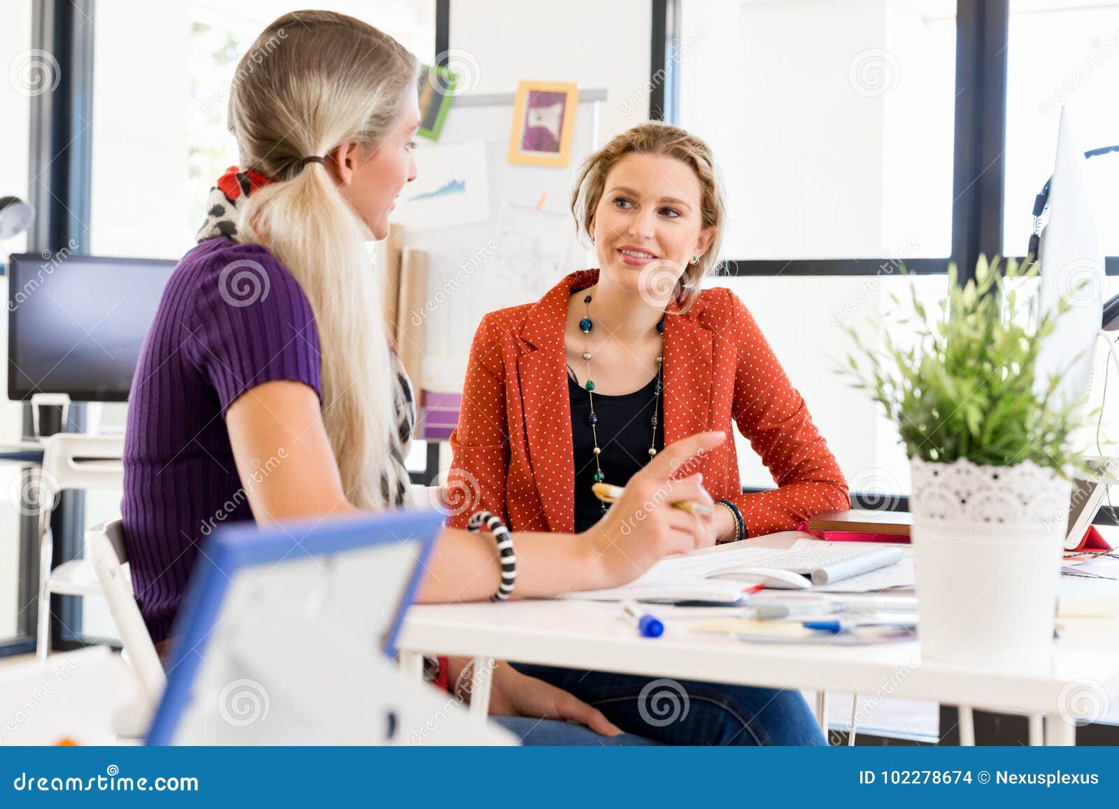 Two Office Workers at the Desk Stock Photo - Image of lifestyle ...