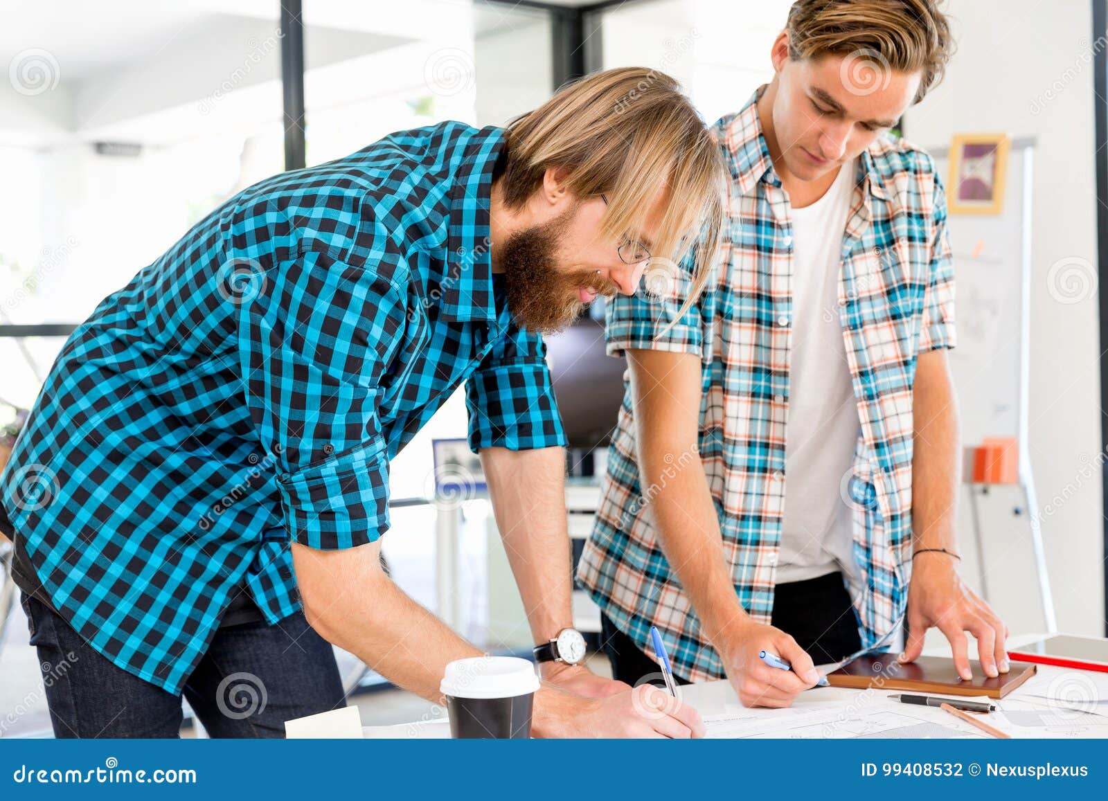Two Office Workers at the Desk Stock Photo - Image of adult, creative ...