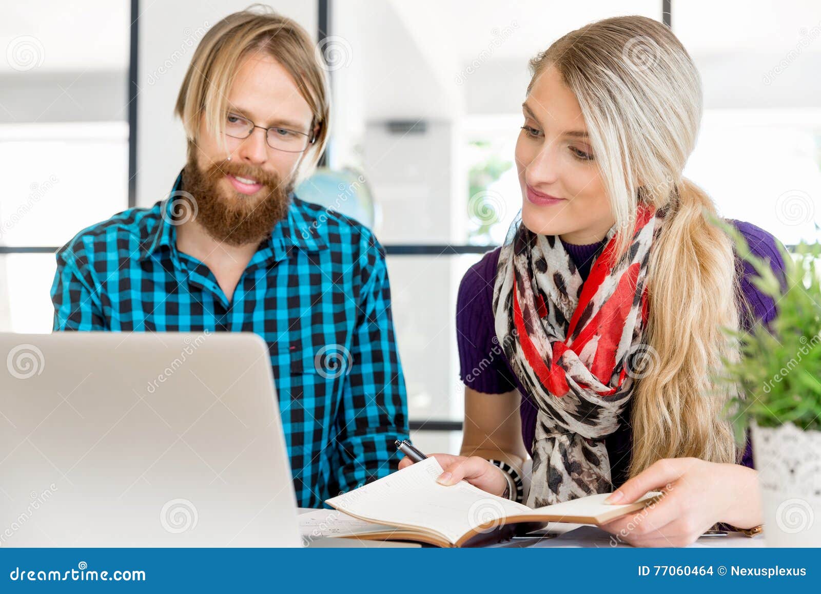 Two Office Workers at the Desk Stock Photo - Image of happy, handsome ...