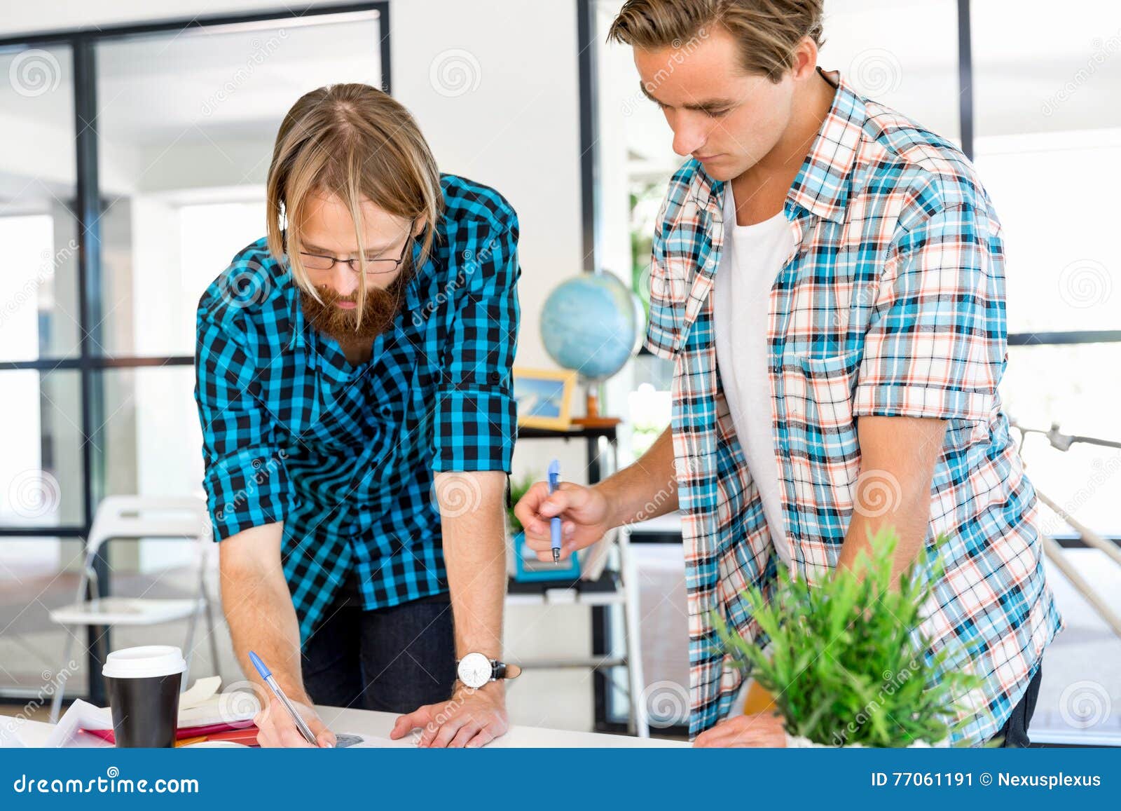 Two Office Workers at the Desk Stock Image - Image of people, couple ...