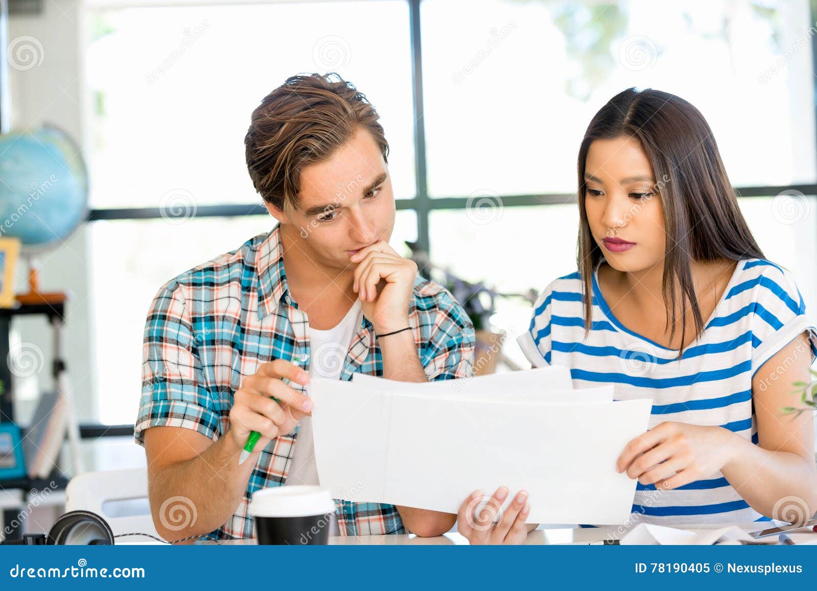 Two Office Workers at the Desk Stock Image - Image of meeting, creative ...