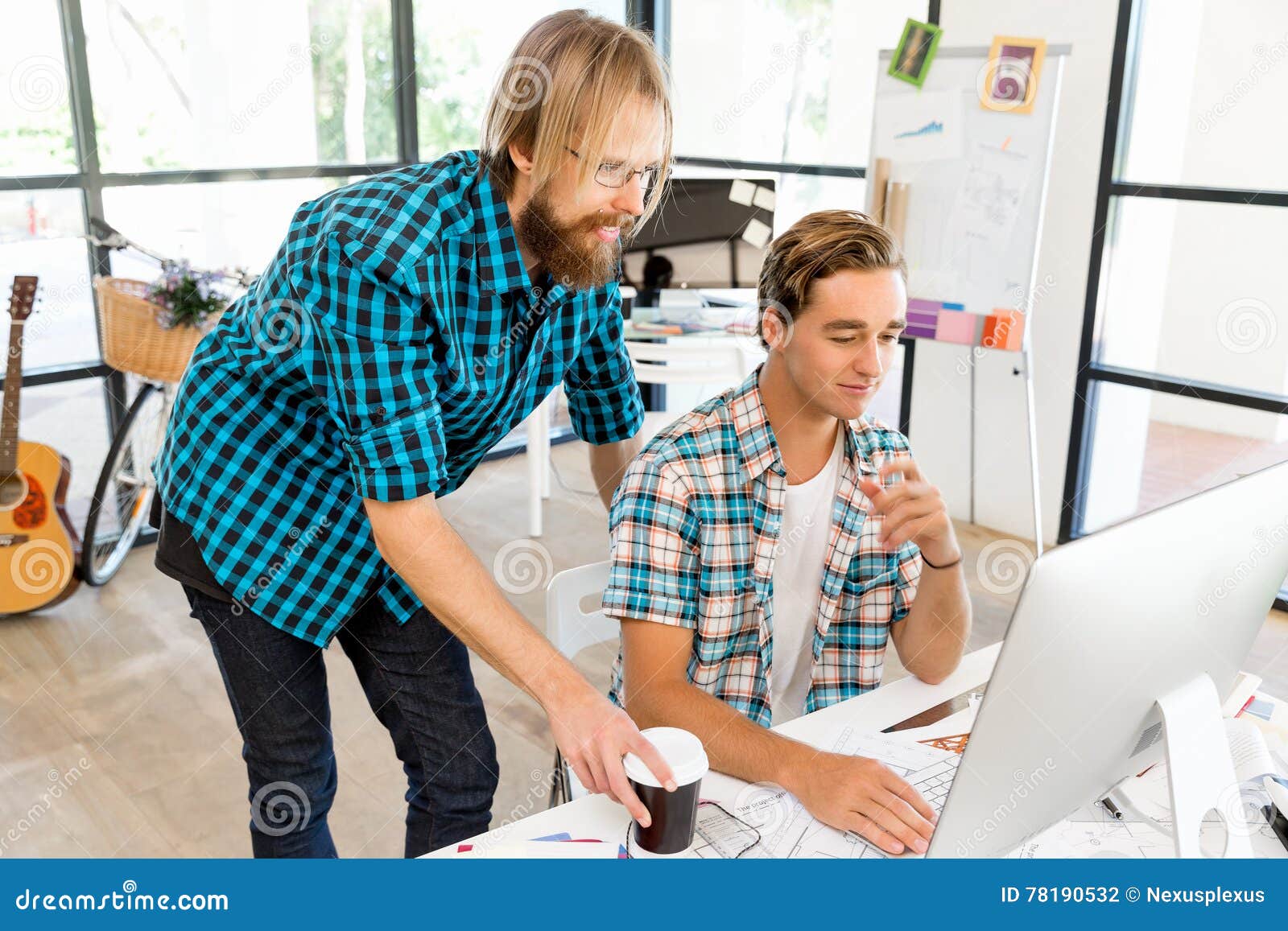 Two Office Workers at the Desk Stock Photo - Image of creative ...