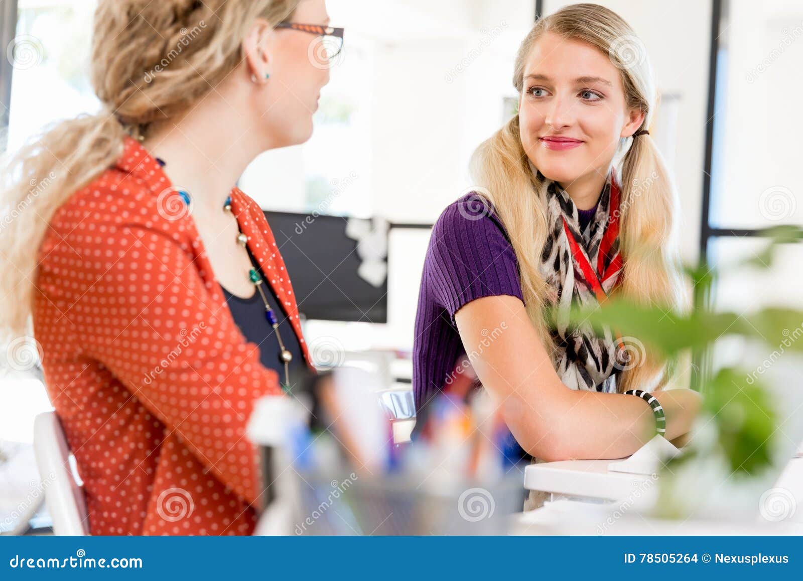 Two Office Workers at the Desk Stock Photo - Image of business, happy ...