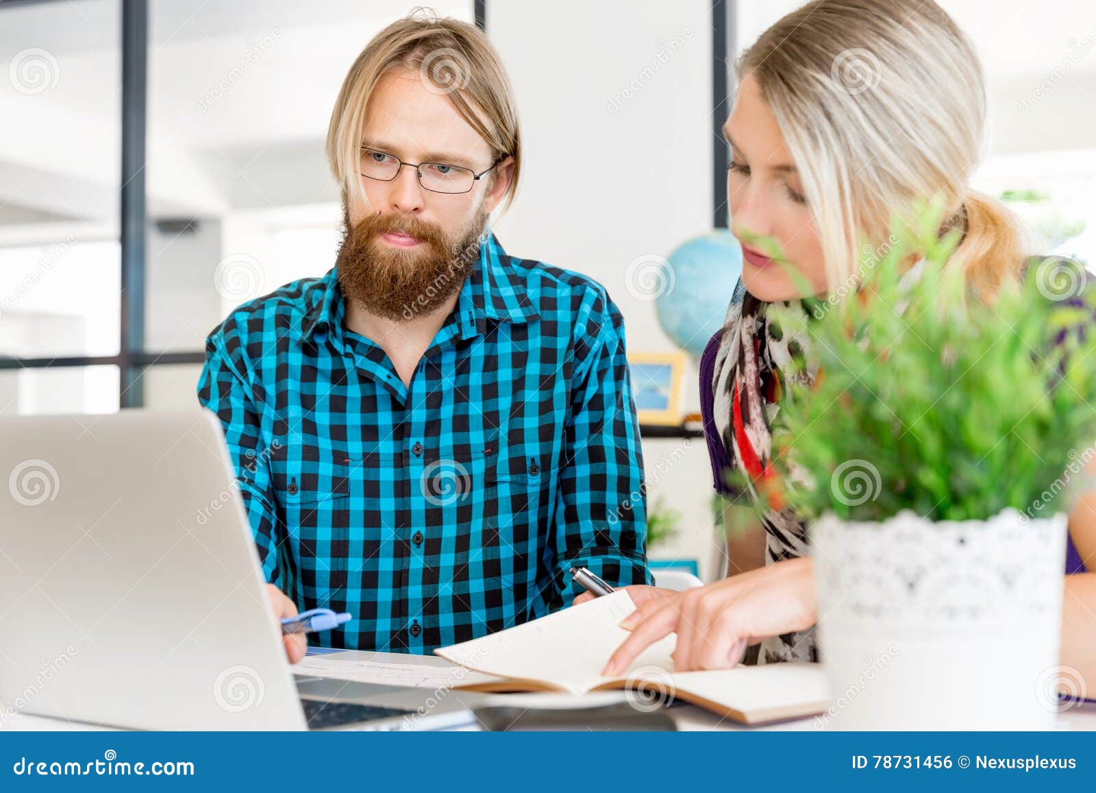 Two Office Workers at the Desk Stock Photo - Image of colleagues ...