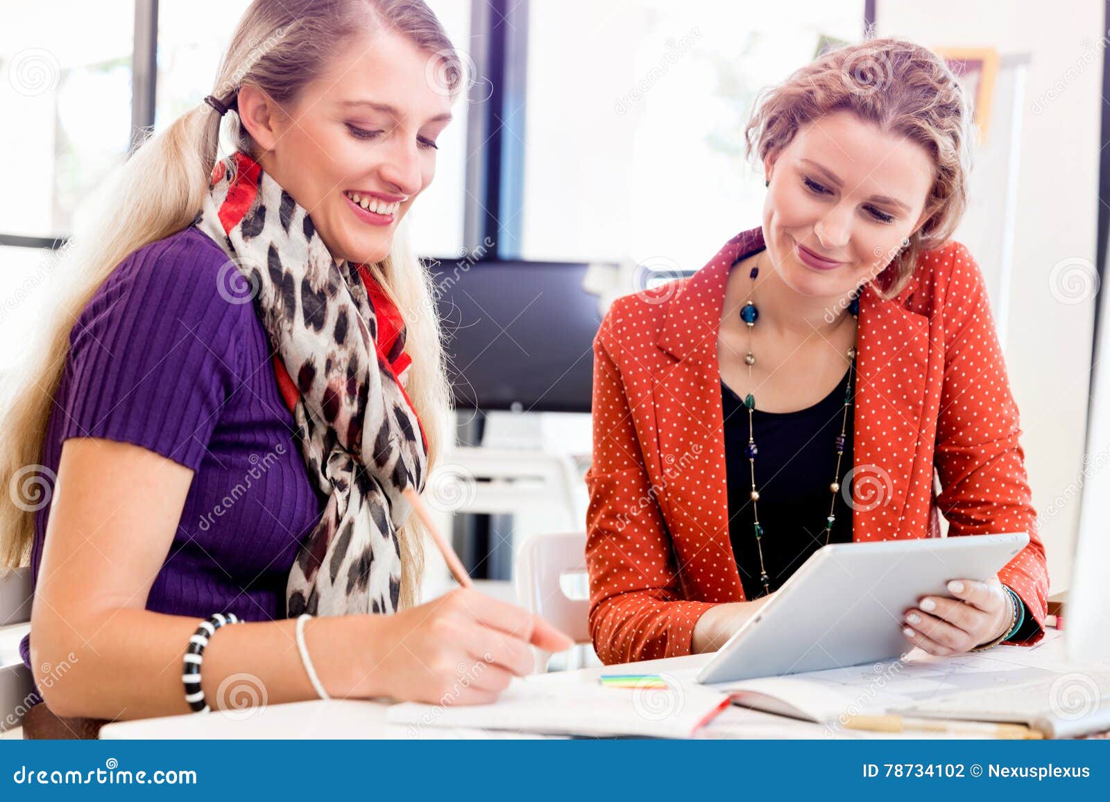 Two Office Workers at the Desk Stock Photo - Image of learning ...