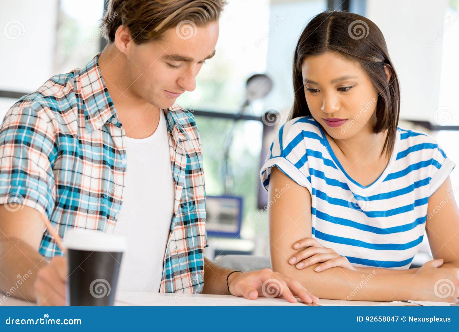 Two Office Workers at the Desk Stock Image - Image of colleagues ...