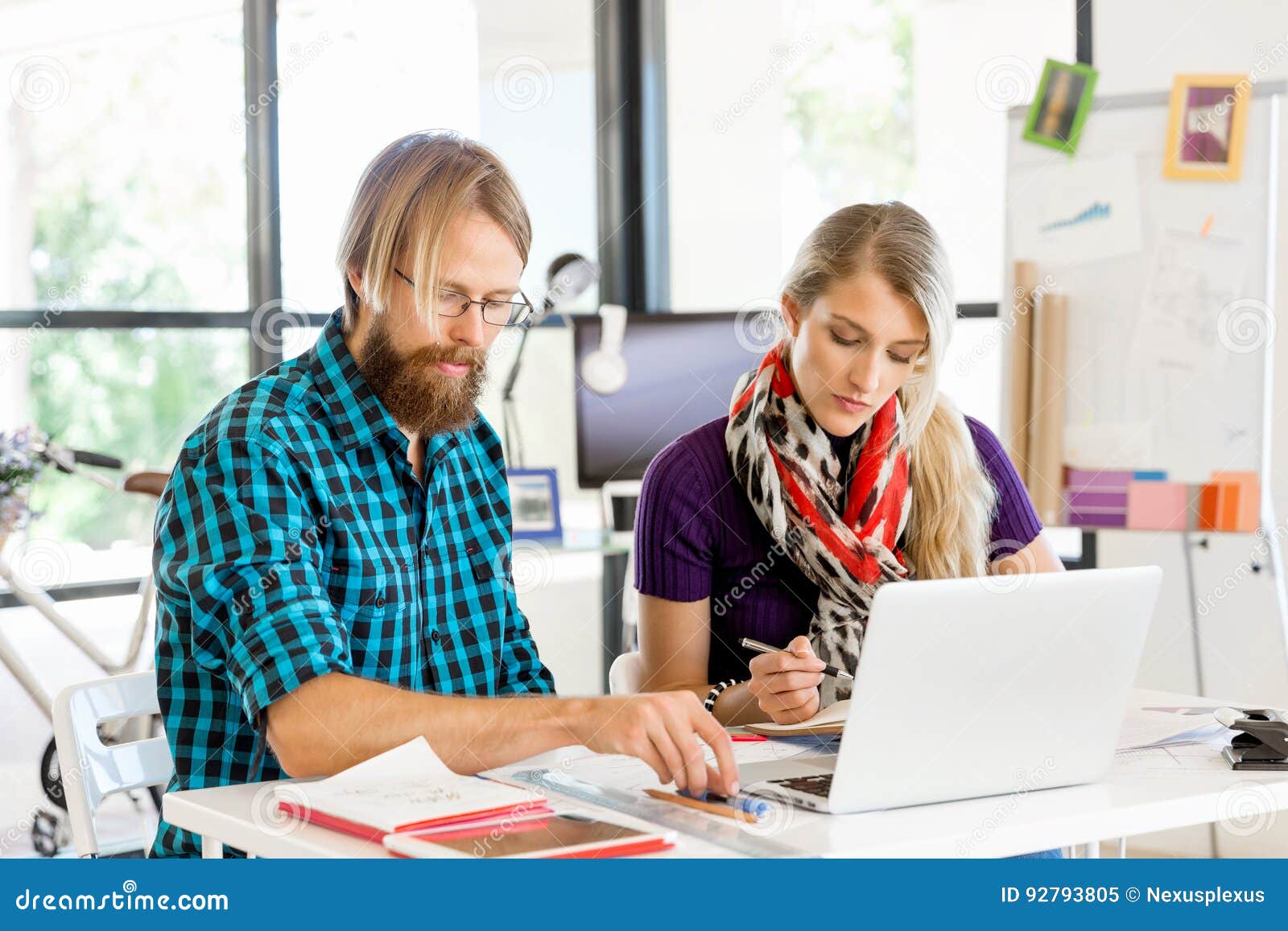 Two Office Workers at the Desk Stock Image - Image of creative, people ...