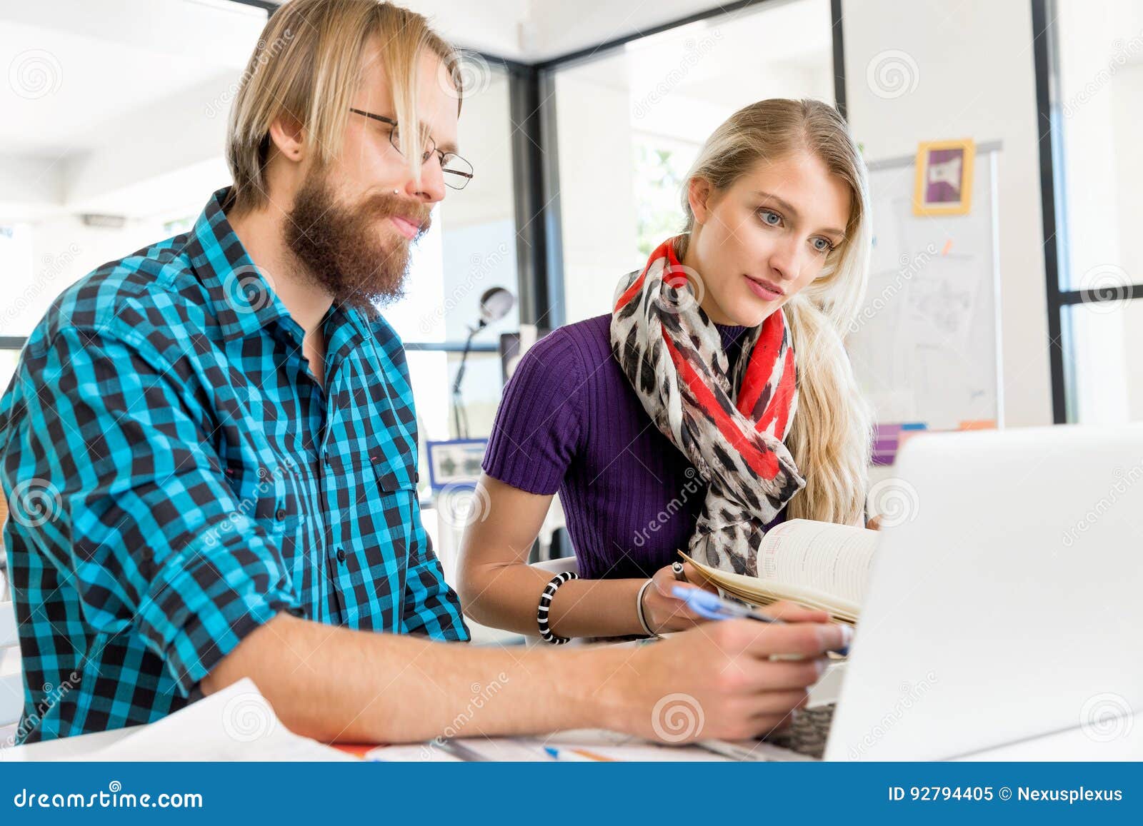 Two Office Workers at the Desk Stock Image - Image of adult, business ...