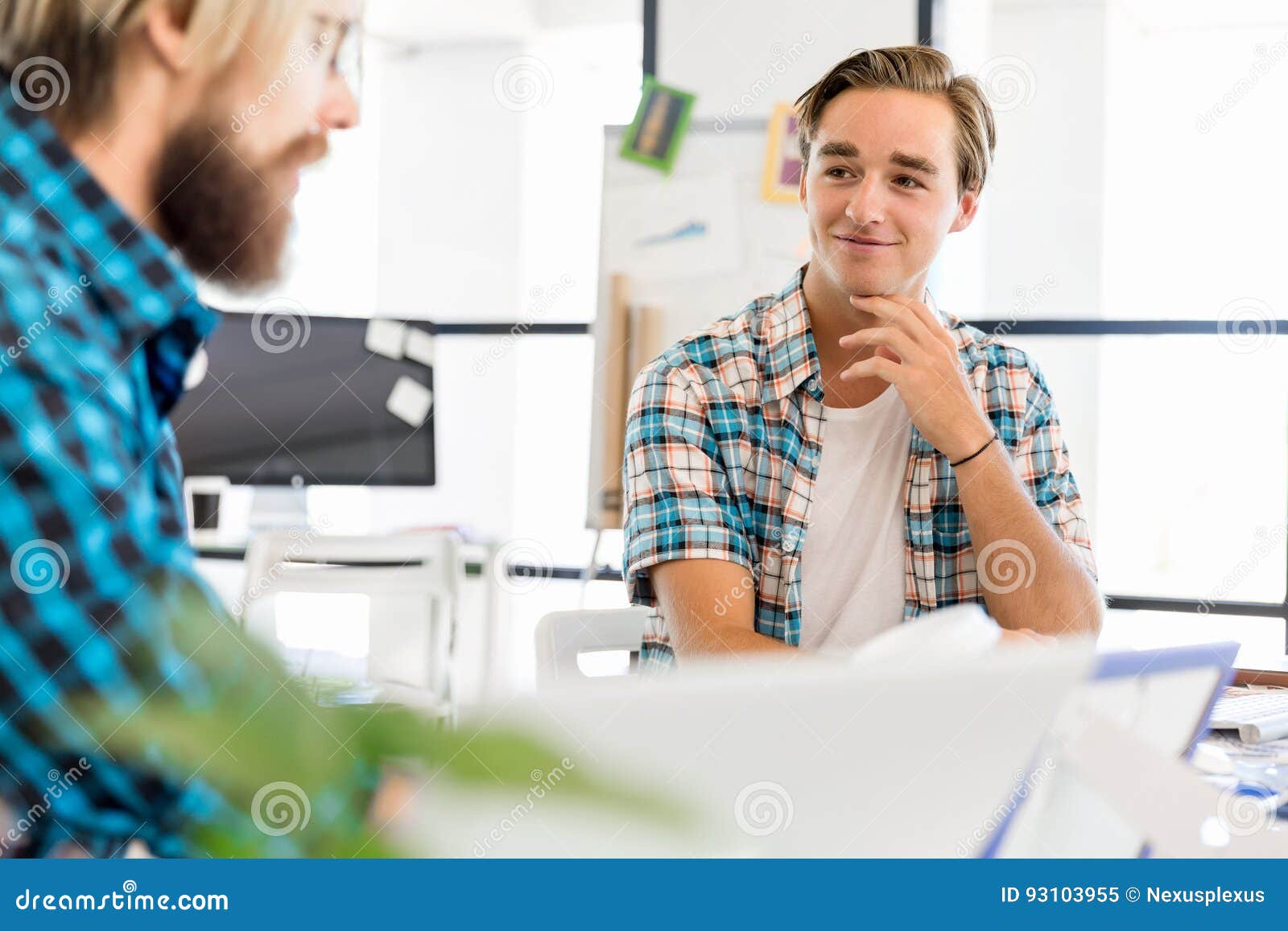 Two Office Workers at the Desk Stock Image - Image of partnership ...