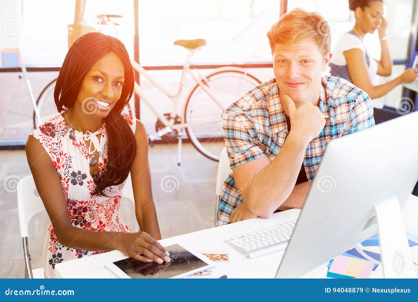 Two Office Workers at the Desk Stock Image - Image of learning, couple ...