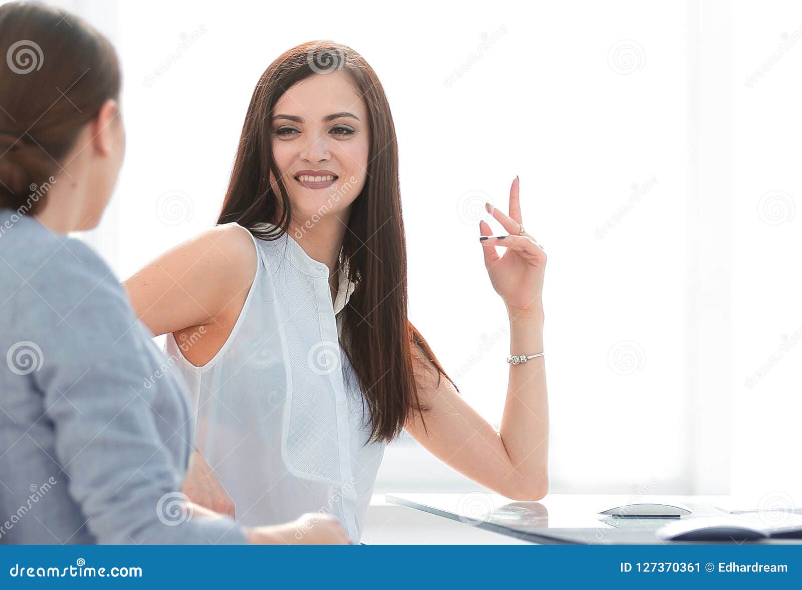 Two Office Workers Talking in the Workplace Stock Image - Image of ...