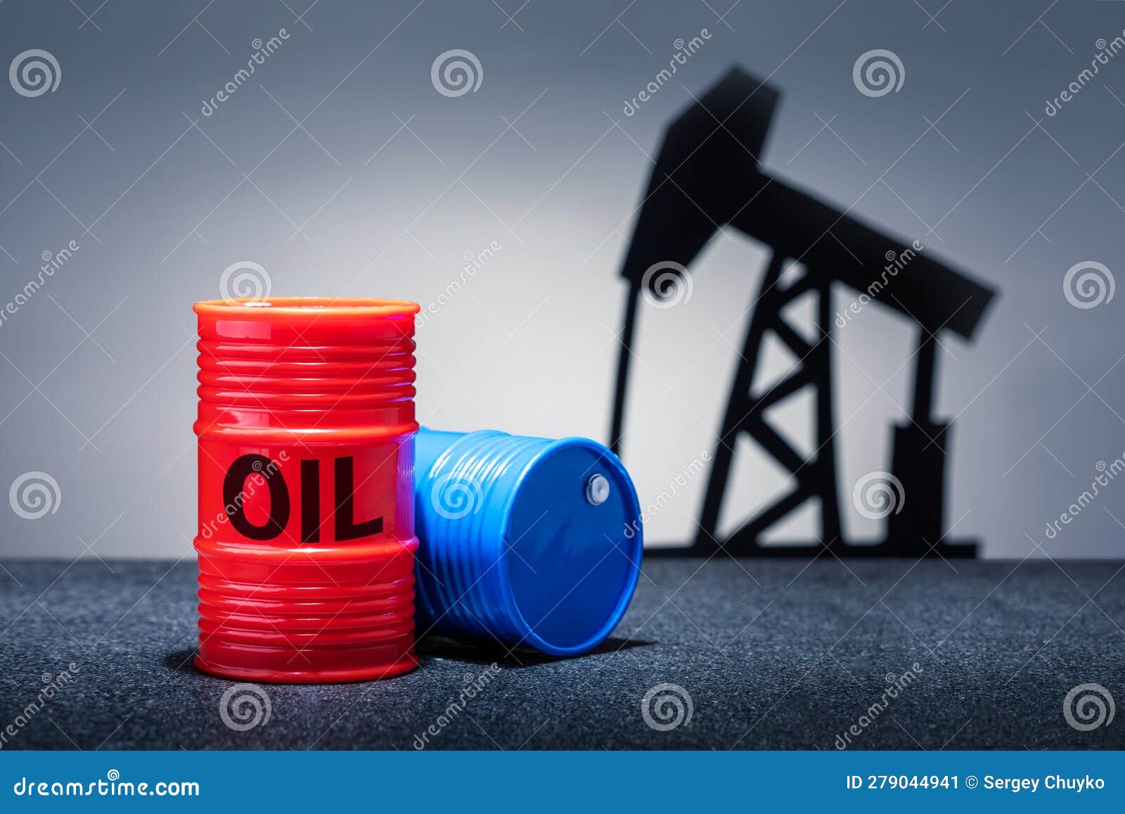 Two oil barrels and pump. stock image. Image of industry - 279044941