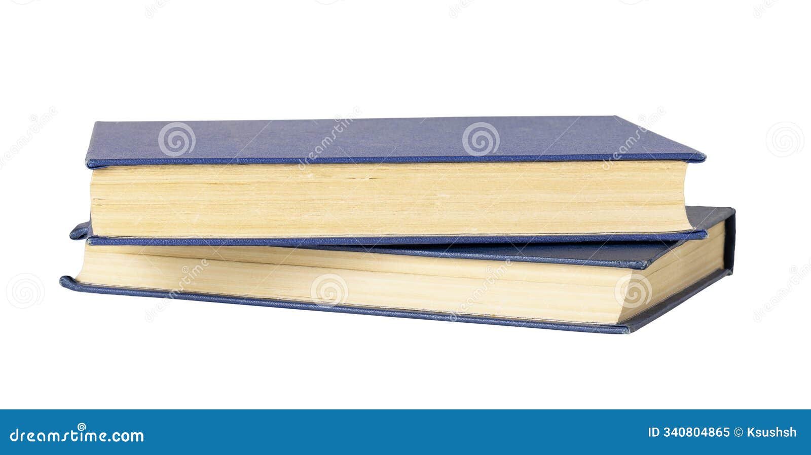 Two Old Books with Blue Cover Isolated on White Background Stock Image ...