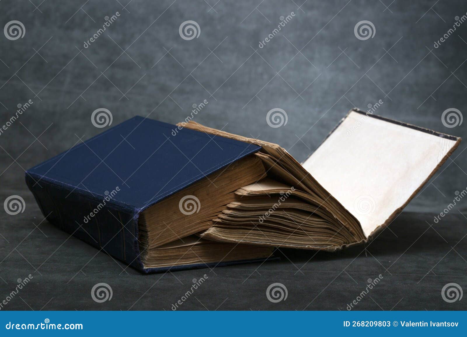 Two Old Books Bound Together in Close-up on the Table Stock Image ...