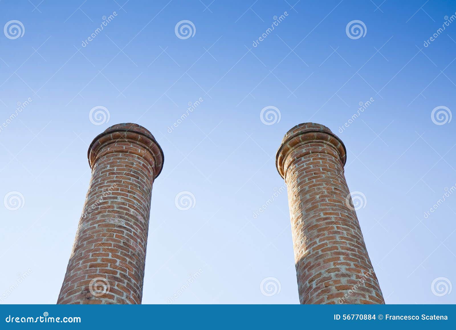 Two old brick chimney stock photo. Image of fashioned - 56770884