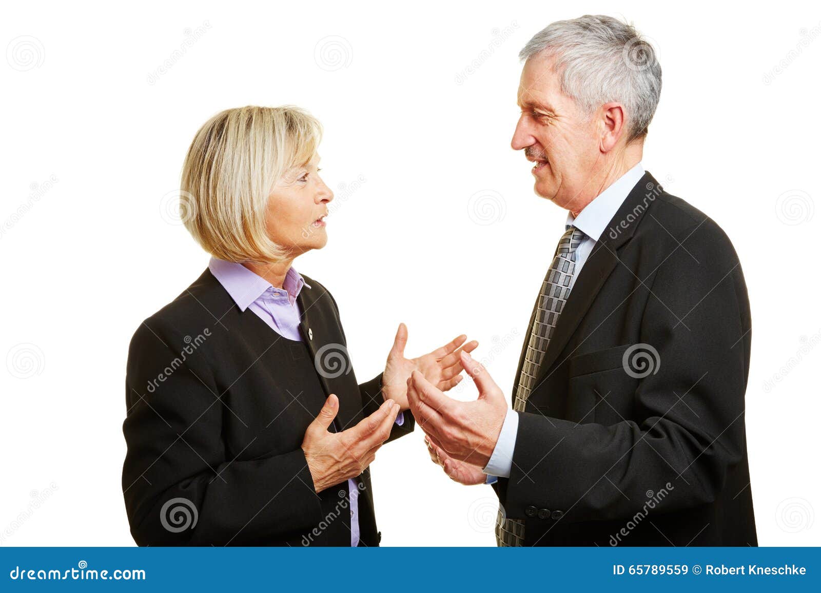 Two Old Businesspeople Talking Stock Image - Image of argue, discussion ...