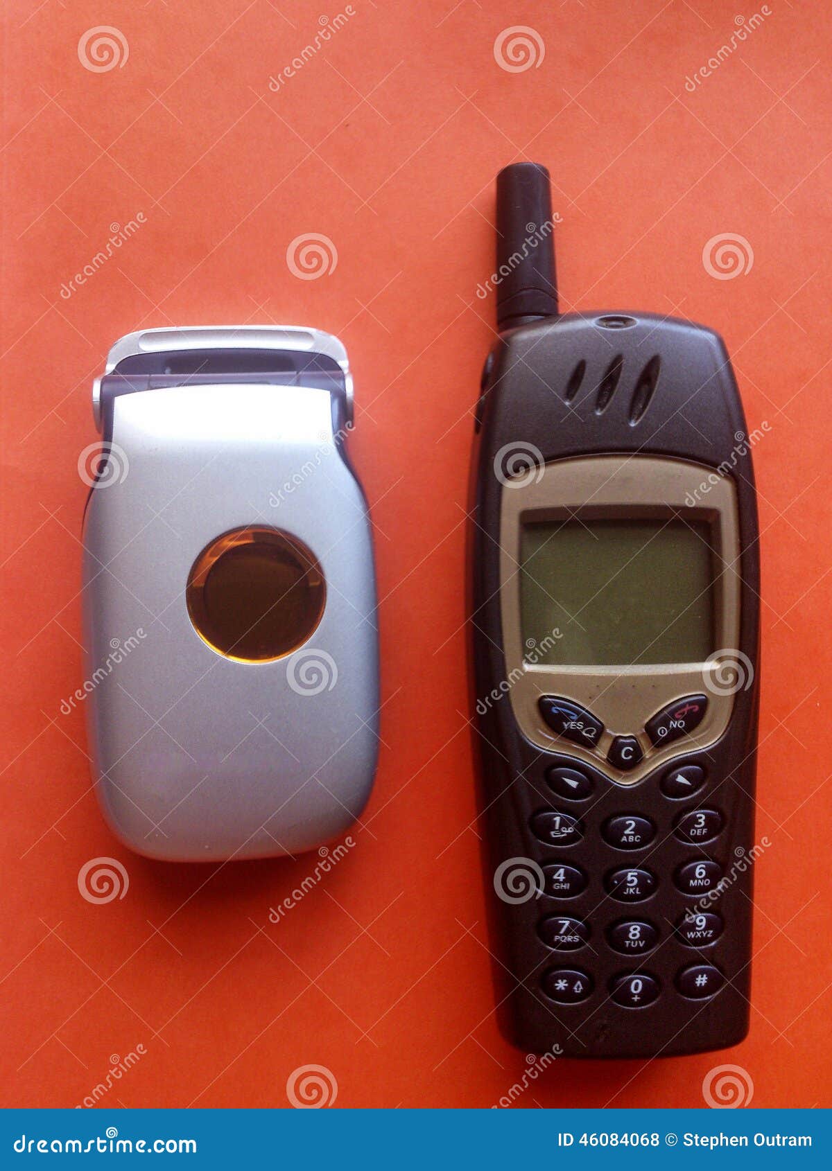Two Old Cellphones stock photo. Image of concept, multimedia - 46084068
