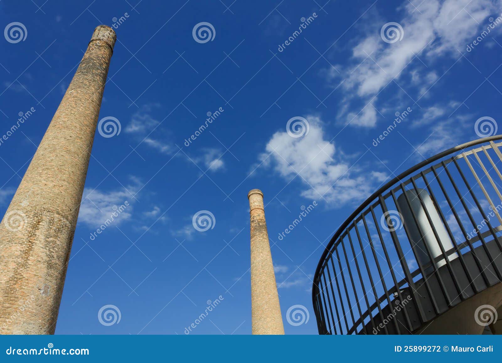 Two Old Chimneys stock photo. Image of iron, balcony - 25899272