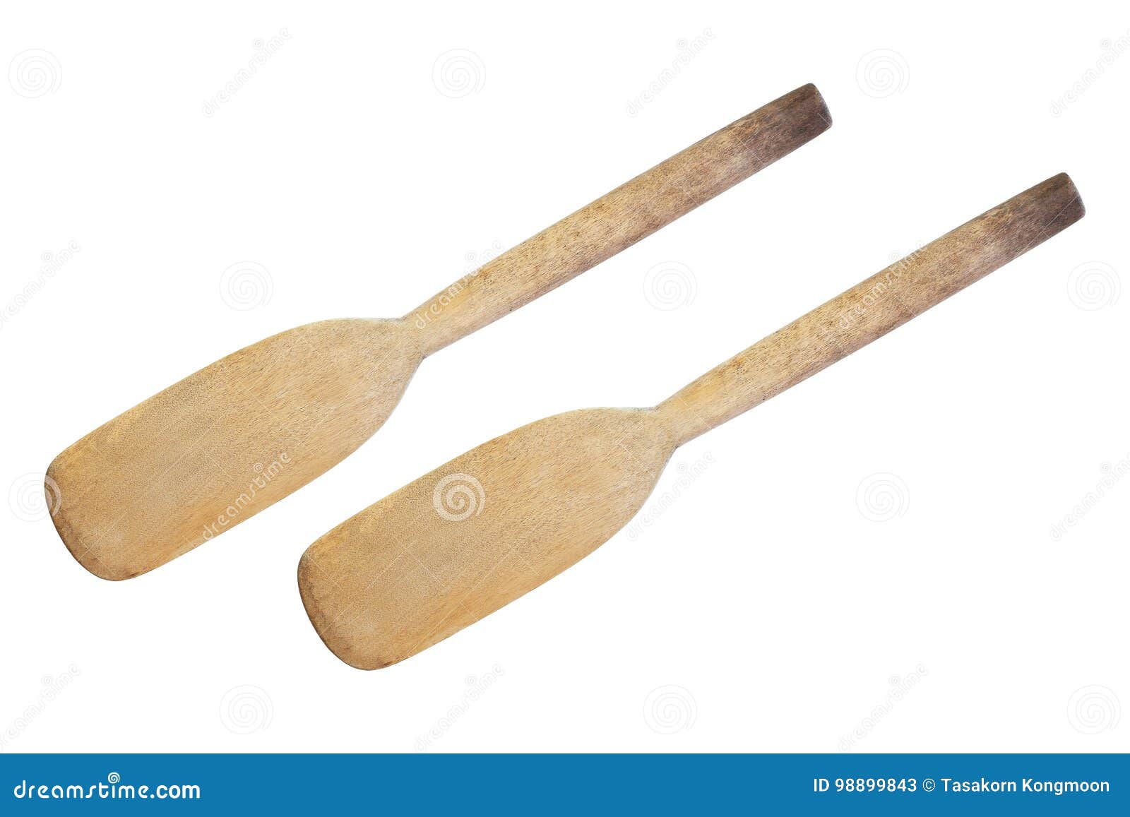 Two Old Cooking Wood Paddles Isolated on White Stock Image - Image of ...