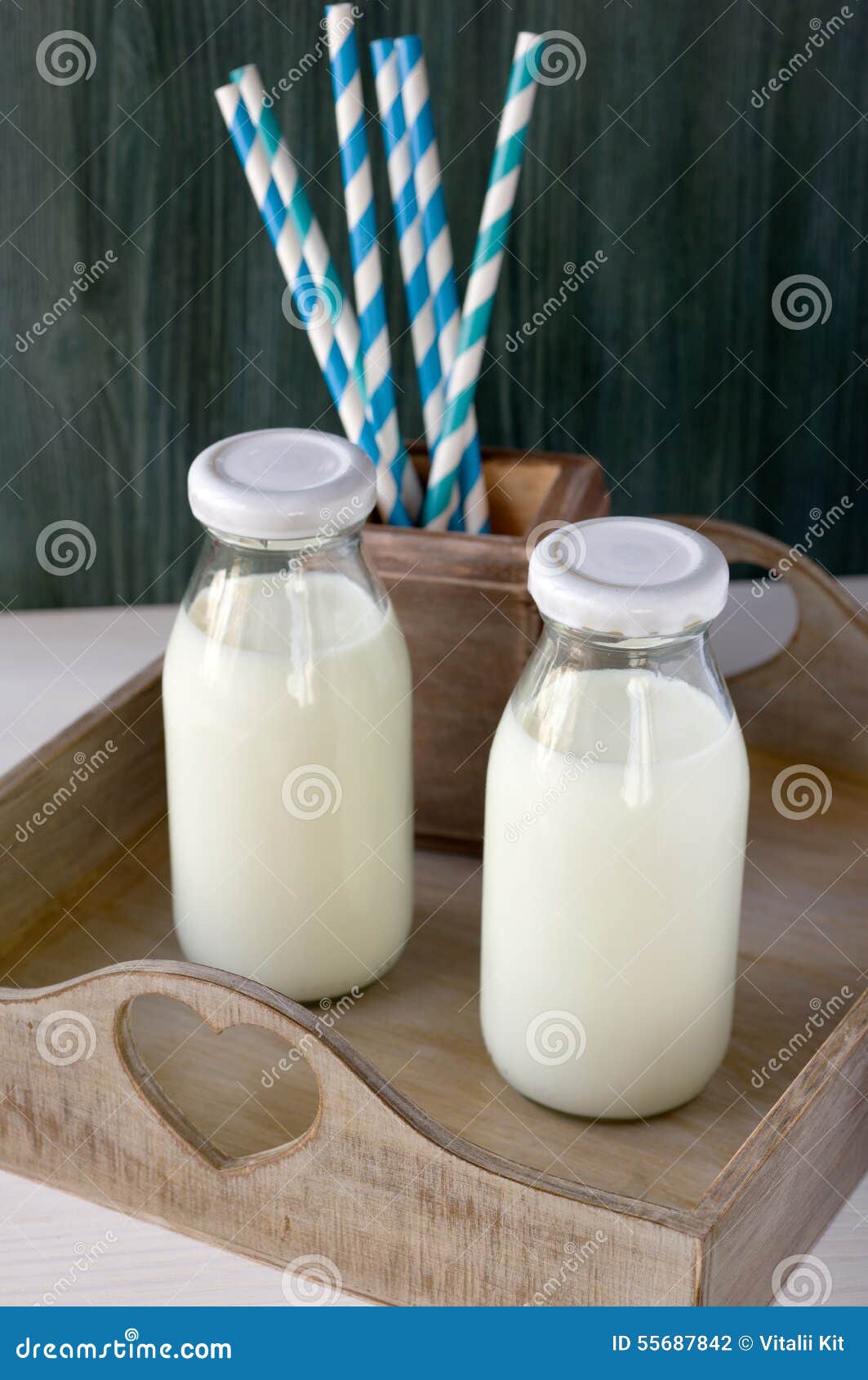Two Old Fashioned Milk Bottles Stock Photo - Image of traditional ...