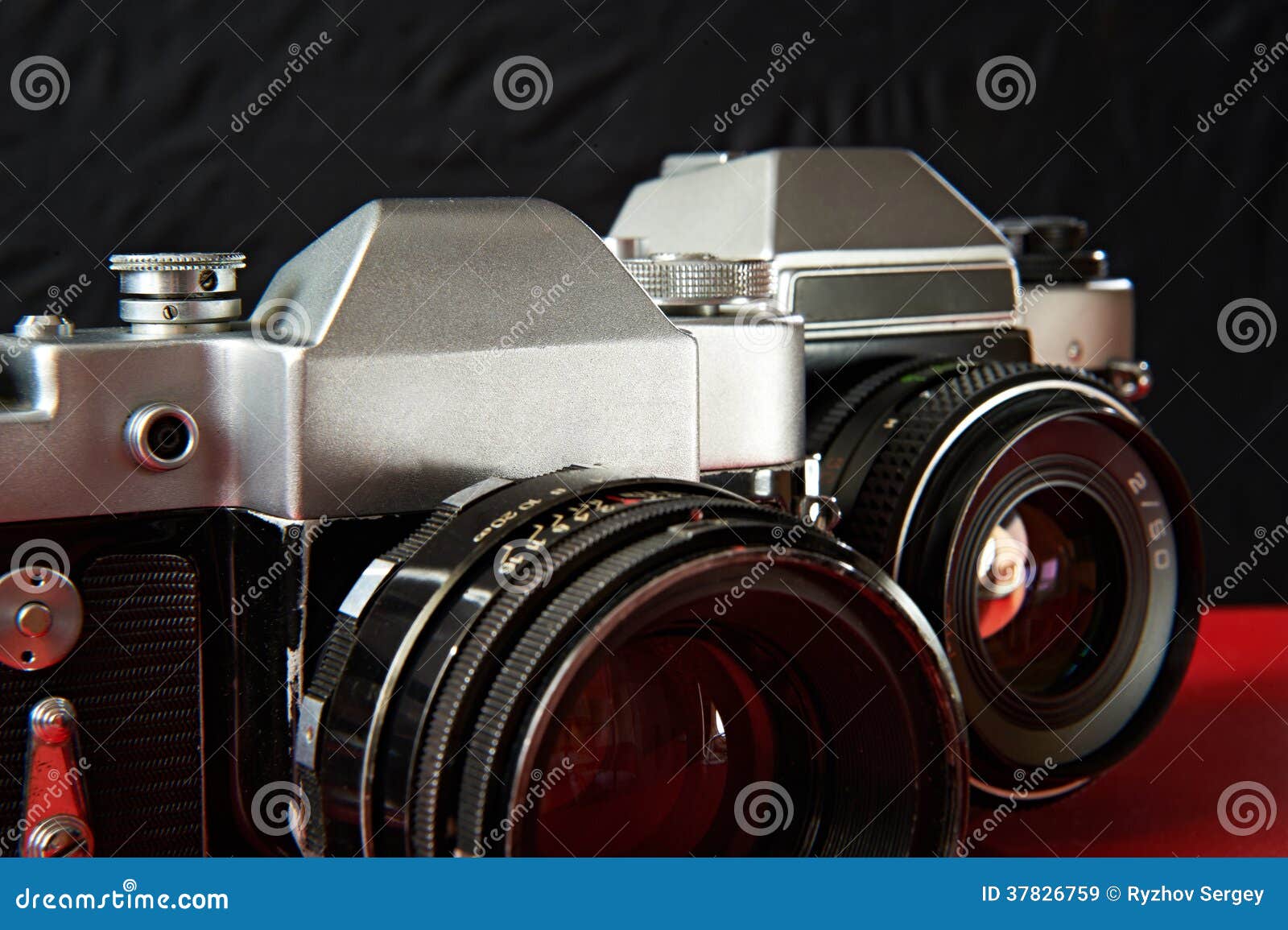 Two old film cameras stock image. Image of antiques, matte - 37826759