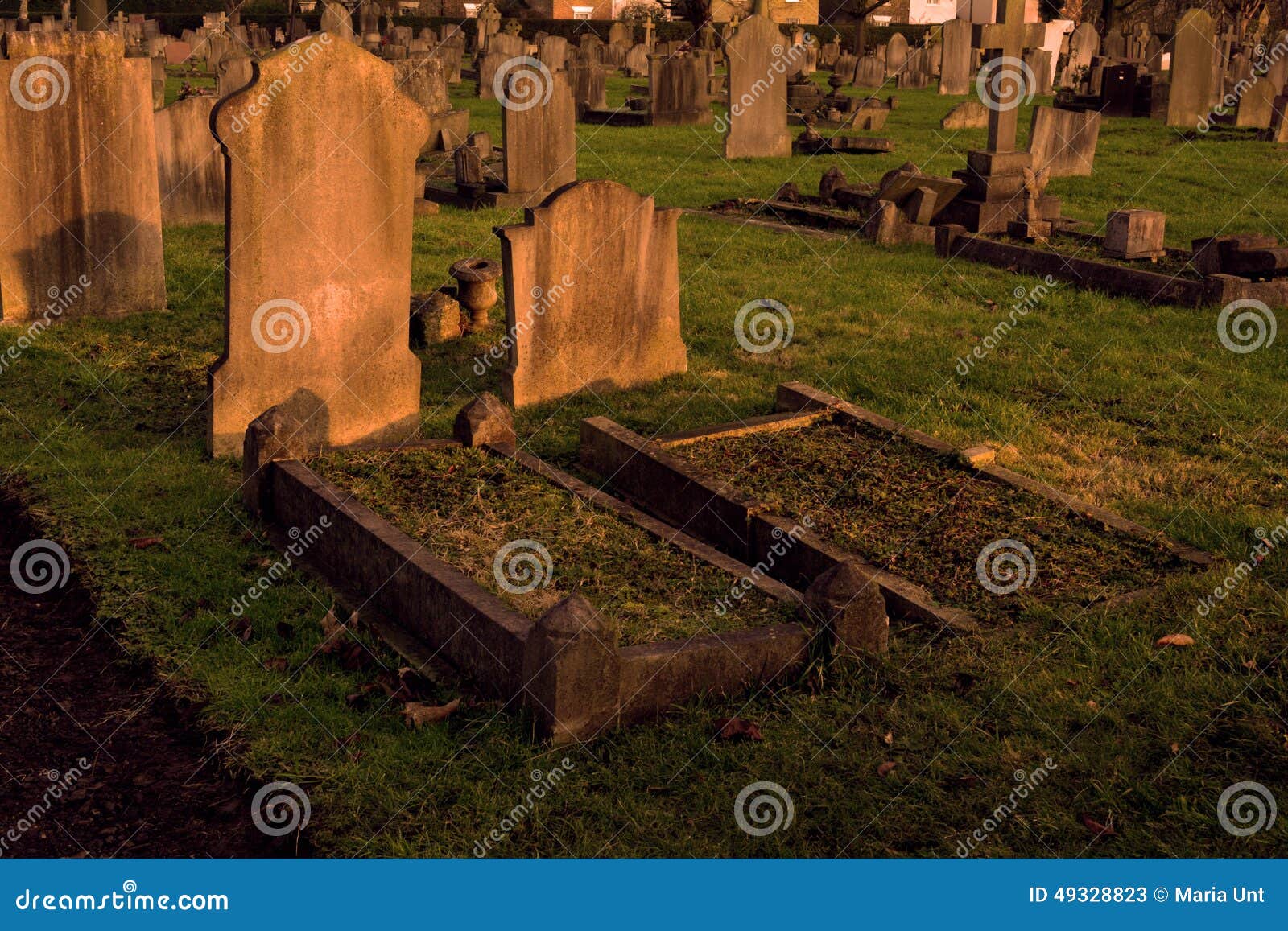 Two Old Graves at Gothic Cemetery Stock Image - Image of gothic, ghost ...
