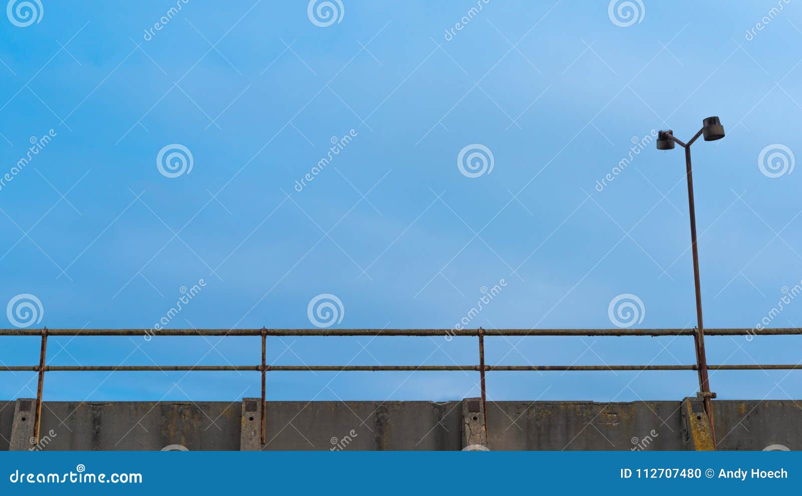 Two Old Lamps with a Railing Stock Photo - Image of electricity ...