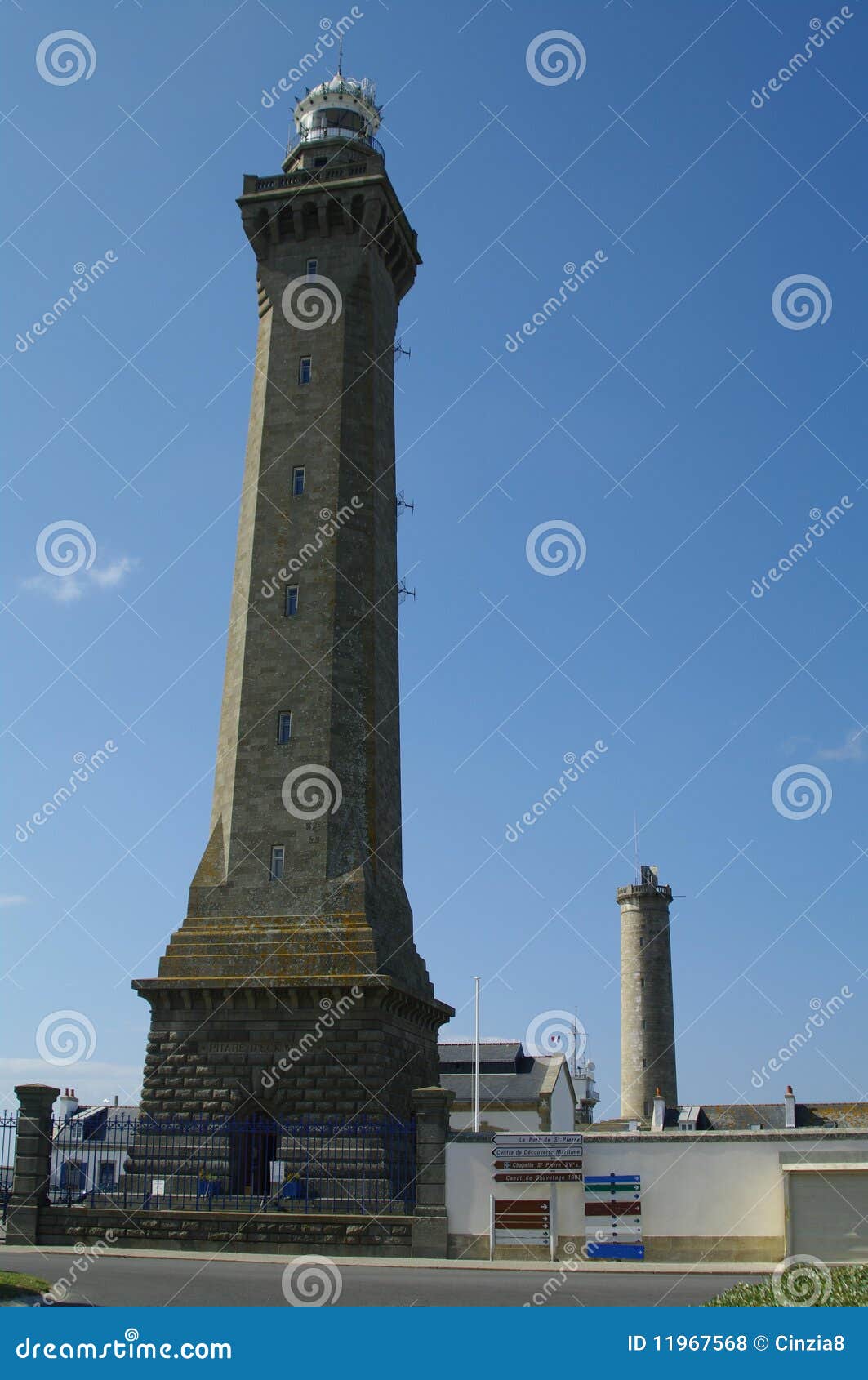 Two old lighthouses stock photo. Image of ocean, brittany - 11967568