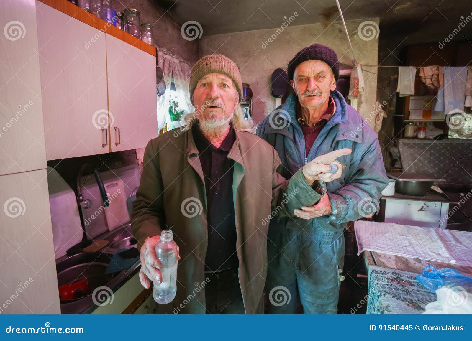 Two old men at home stock image. Image of overalls, mature - 91540445