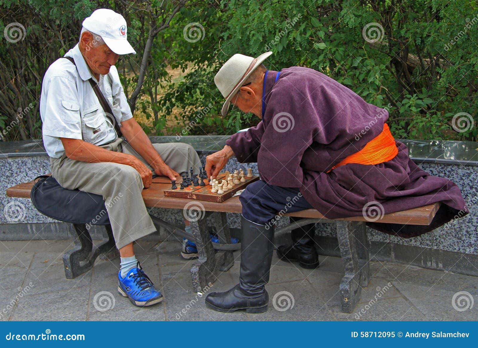 Two Old Men are Playing Chess in Park of Editorial Image - Image of ...