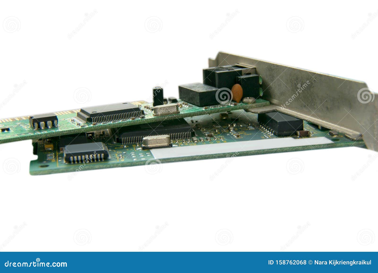 Two Old Network Cards on White Isolated. Stock Photo - Image of card ...