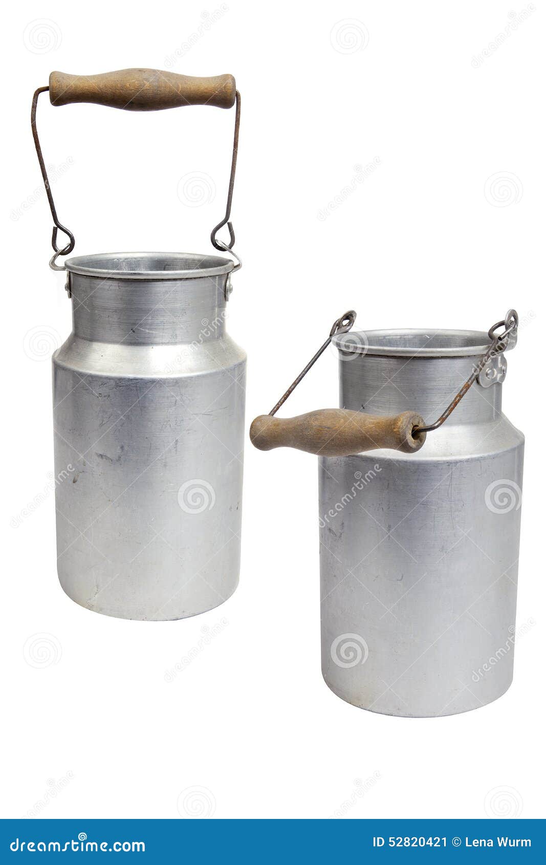 Two Old Nostalgic Milk Cans, Isolated Stock Image - Image of rustic ...