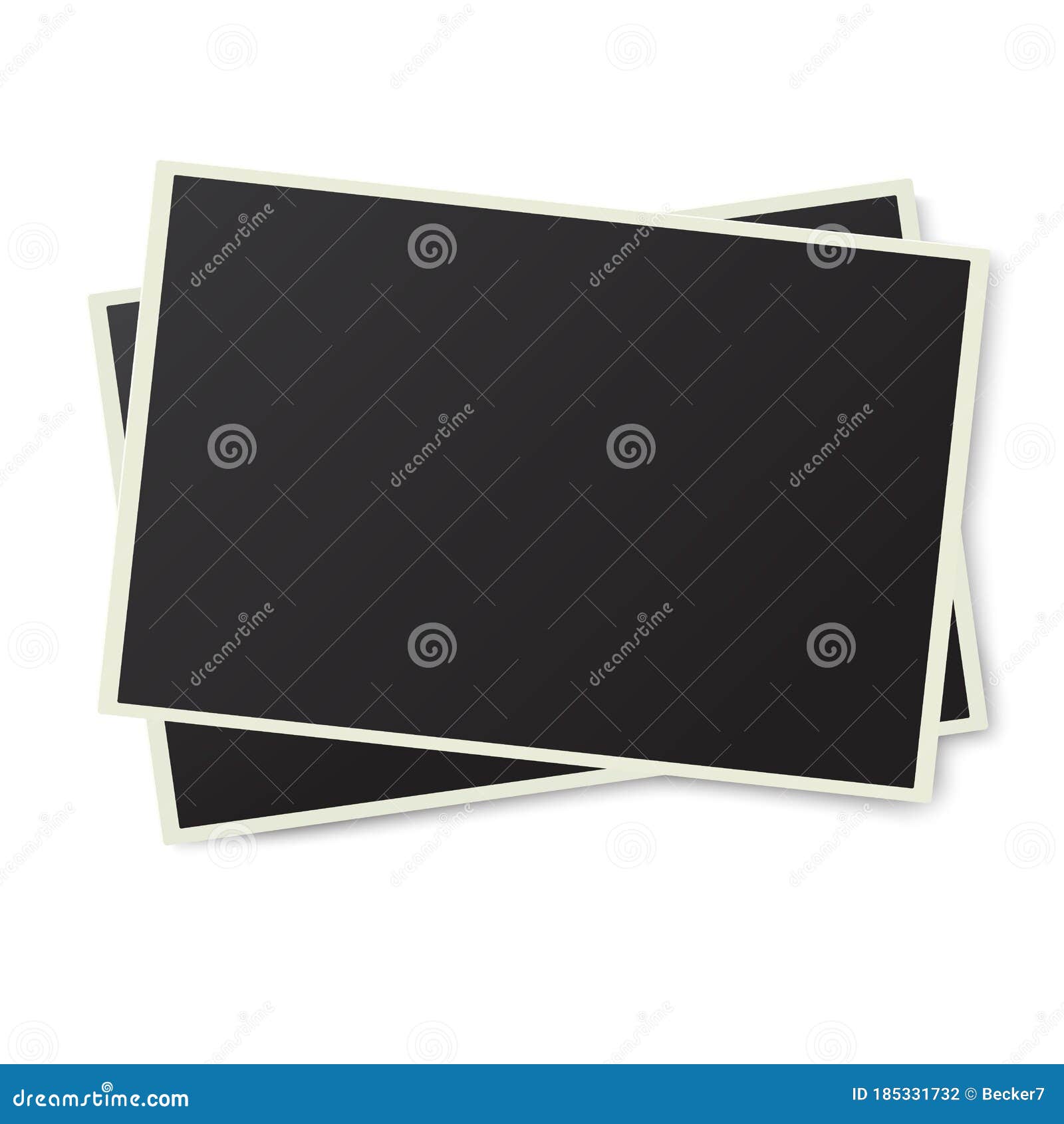 Two Old Photo Frames Isolated. Raster Version. Stock Vector ...