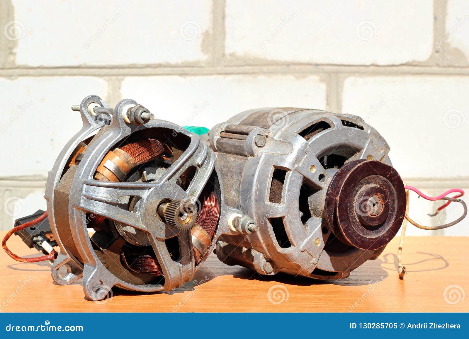 Two old electric motors stock image. Image of engine - 130285705