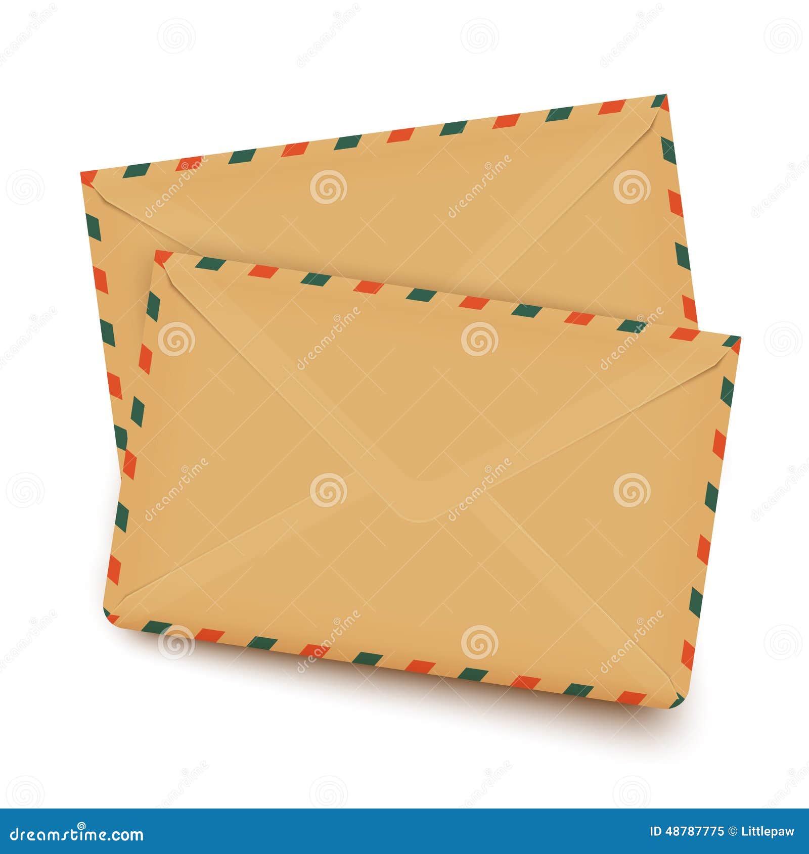 Two Old Retro Envelopes Isolated on White Stock Vector - Illustration ...