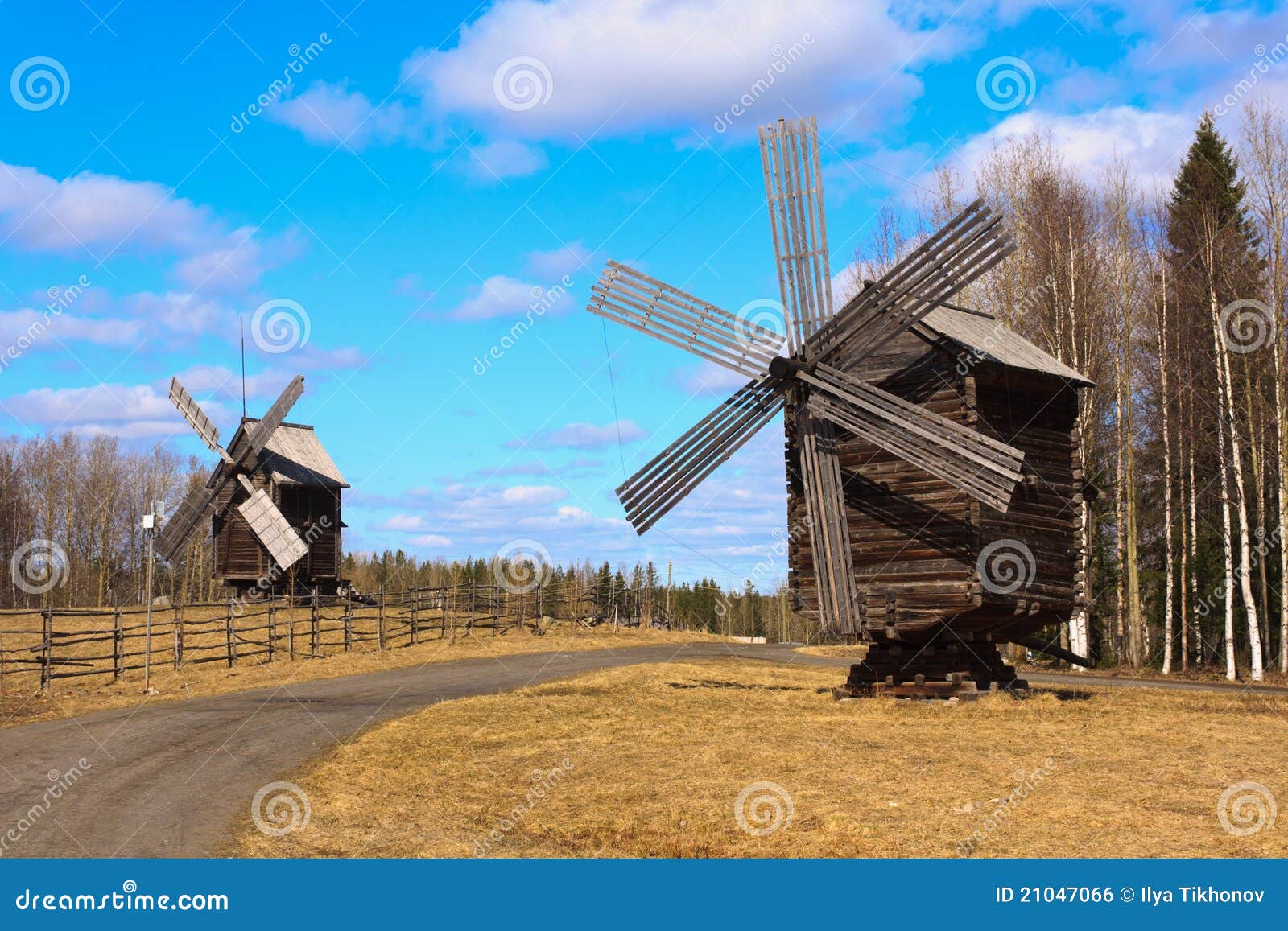 Two old russian windmills stock photo. Image of russian - 21047066