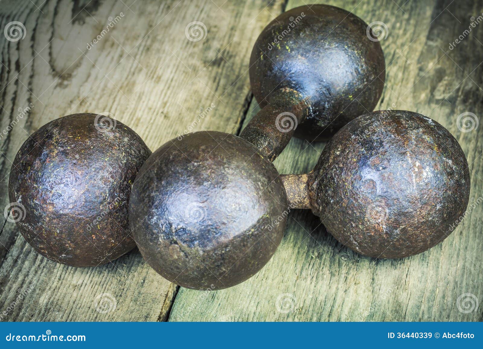 Two old rusty dumbbell stock image. Image of dumbbells - 36440339