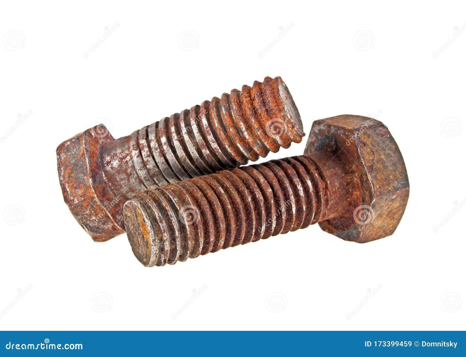 Two Old and Rusty Nuts on White Background Stock Image - Image of ...