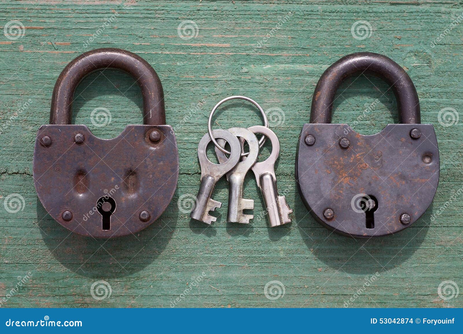 Two Old Rusty Padlock and Key Stock Photo - Image of lock, concepts ...
